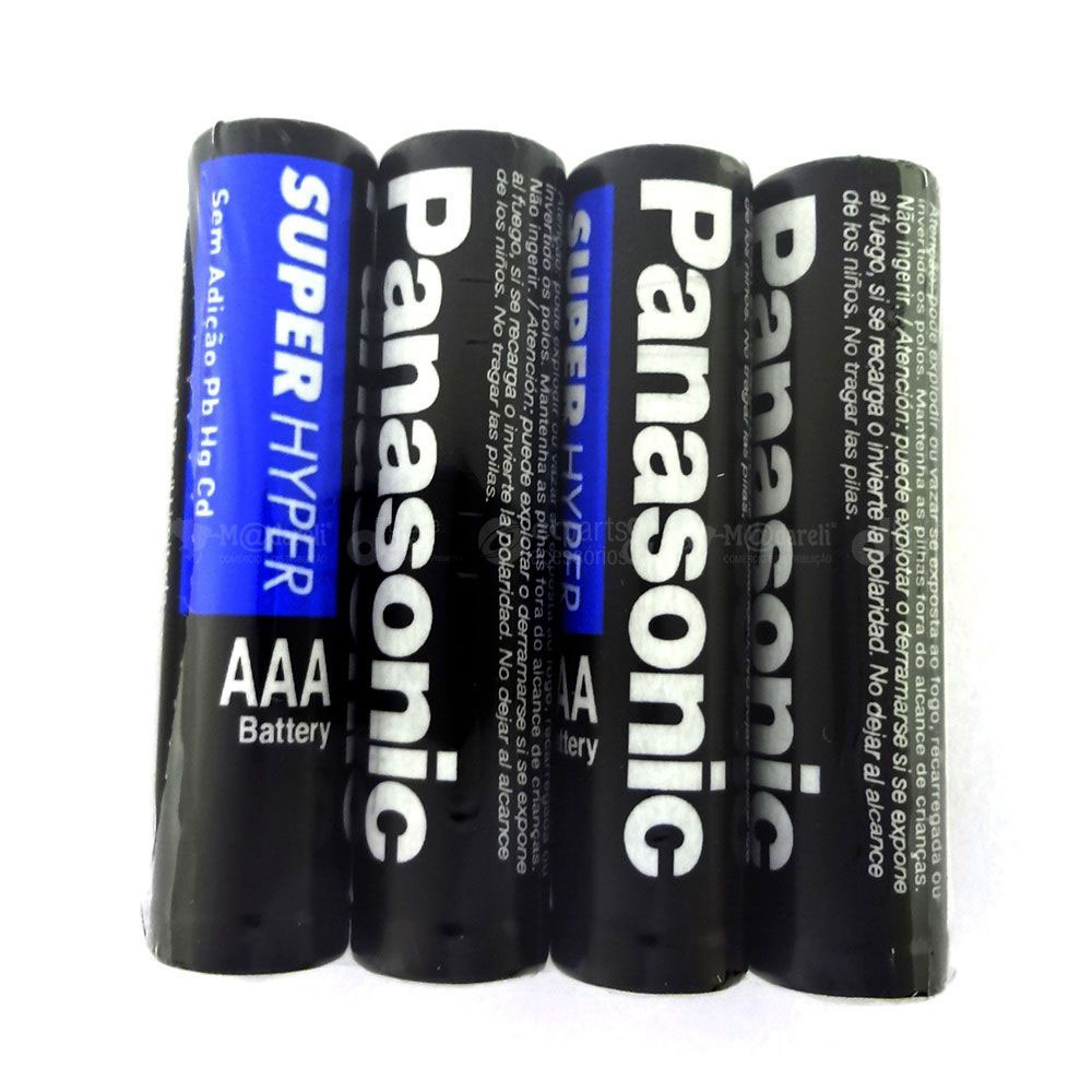 Casa do Papel Pilha Palito AAA Comum 04 Unidades Panasonic