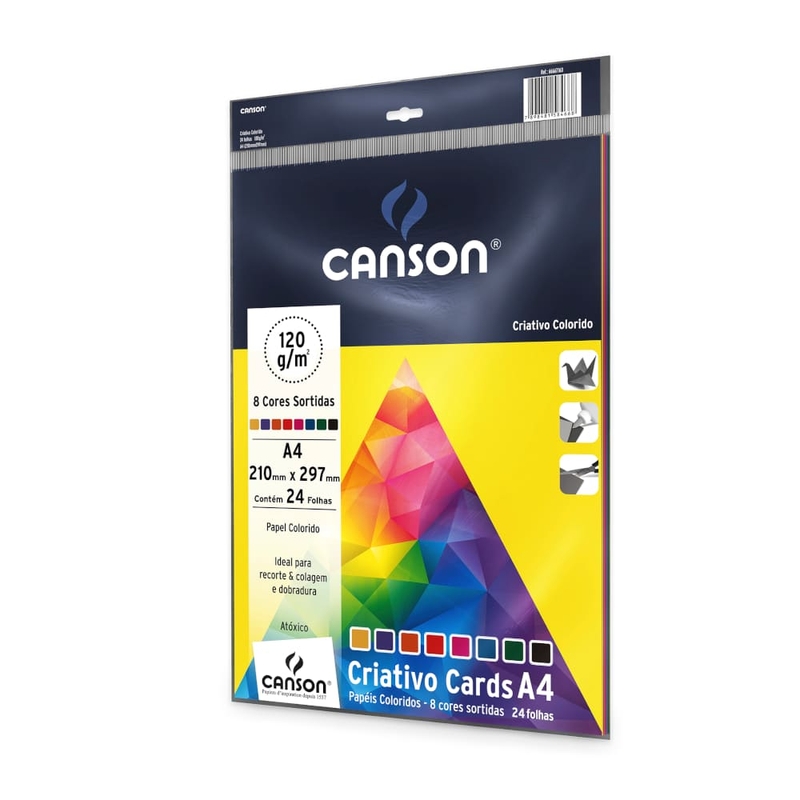 Casa do Papel Papel Colorido Criativo Color Set Cards 8 Cores 120g A4 ...